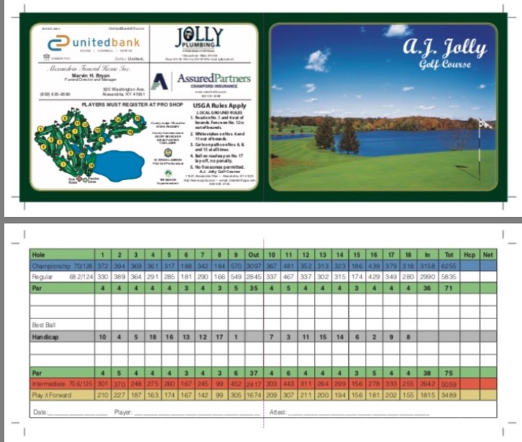 Rates - AJ Jolly Golf Course